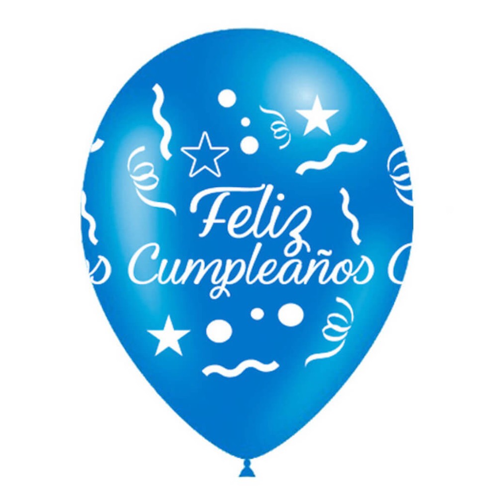 Feliz Cumpleaños Globos Azules