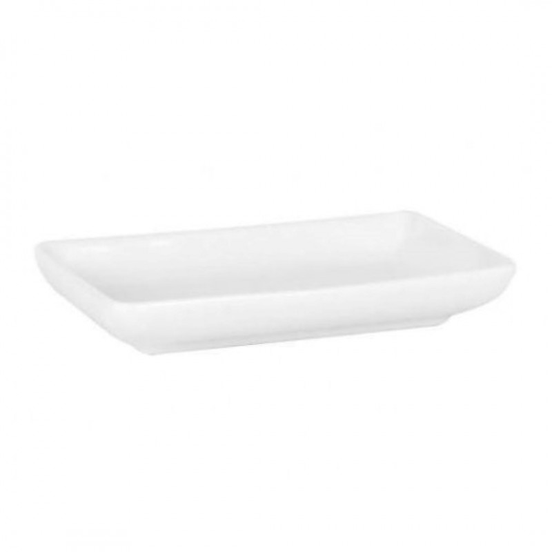 PLATO RECTANGULAR 10X5,5CM BLANCO - Casa Joven Madrid